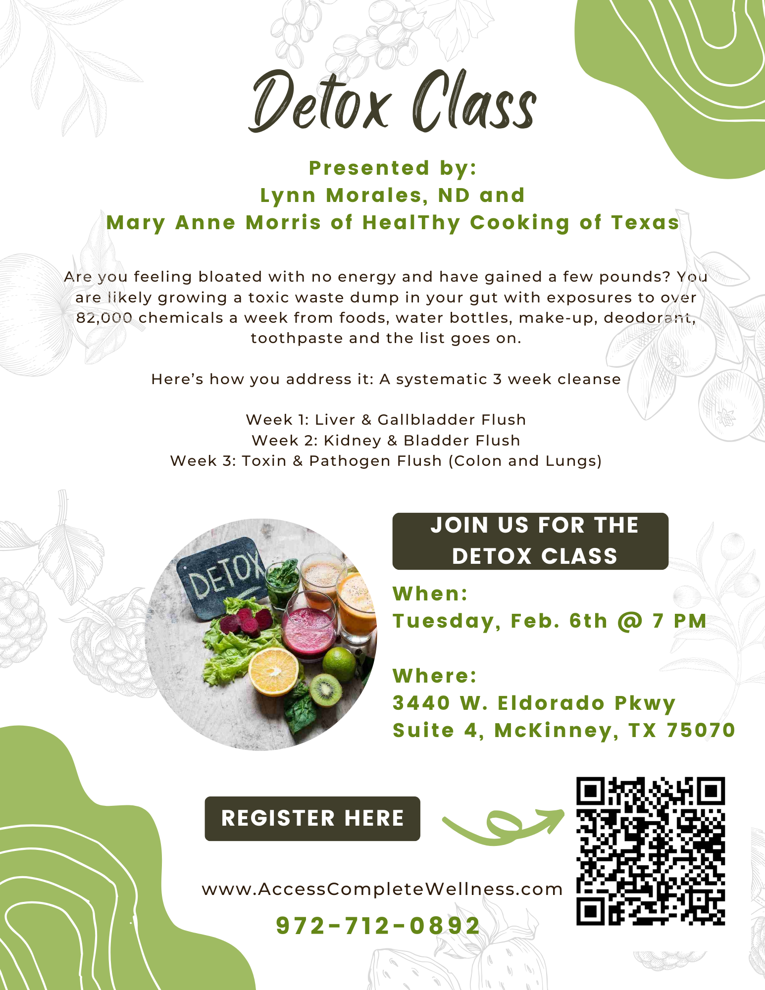 Detox Class at HealThy Cooking | Access Complete Wellness